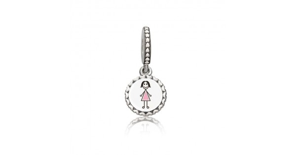 Pandora Online Shop-Pandora Charm-Mom Stick Figure Dangle-Mixed Enamel