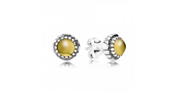Pandora gold charms-Pandora Earring-November Birthstone Citrine ...